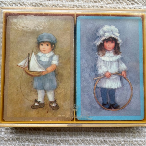 Hallmark | Games | Vintage Hallmark Bridge Playing Cards Girl And Boy ...